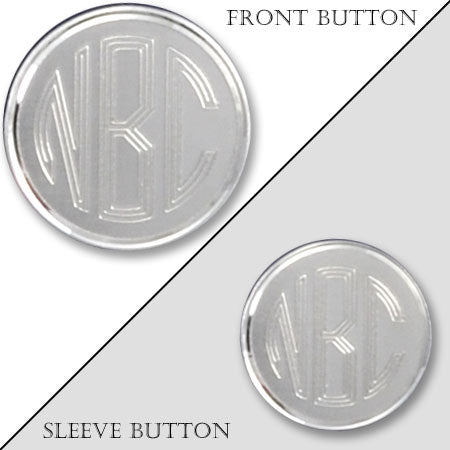 Rhodium Electroplated Monogram Blazer Button with Satin Finish – The ...