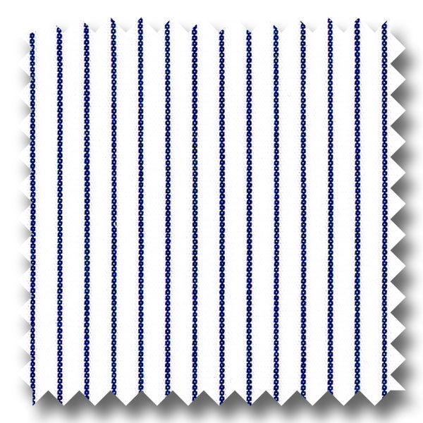 White with Navy Pin Stripe Pinpoint - Custom Dress Shirt – The Custom ...