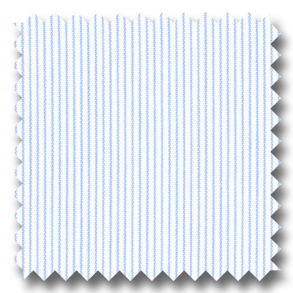 White with Light Blue Hairline Stripe Pinpoint - Custom Dress Shirt ...